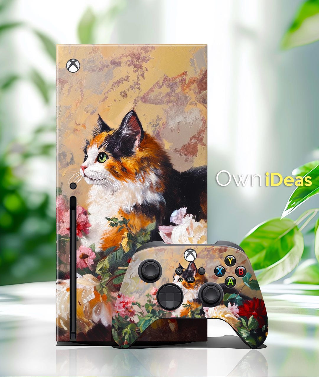 Xbox Series S Controller Sticker Cute Oil Painting Cat Design Vinyl Sticker for Xbox Series X ...