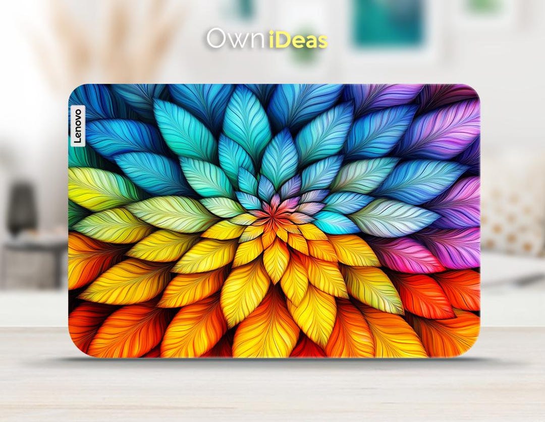 Lenovo Laptop Skin Colorful Leaf Pattern Vinyl Sticker Personalized ...