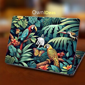 Hp Elitebook Laptop Vinyl Sticker Green Plant Bird Pattern Personalized ...