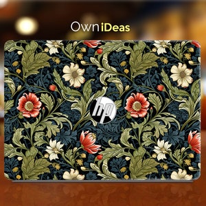 Hp Notebook Skin Green Aesthetic Floral Design Personalized Gift Custom ...