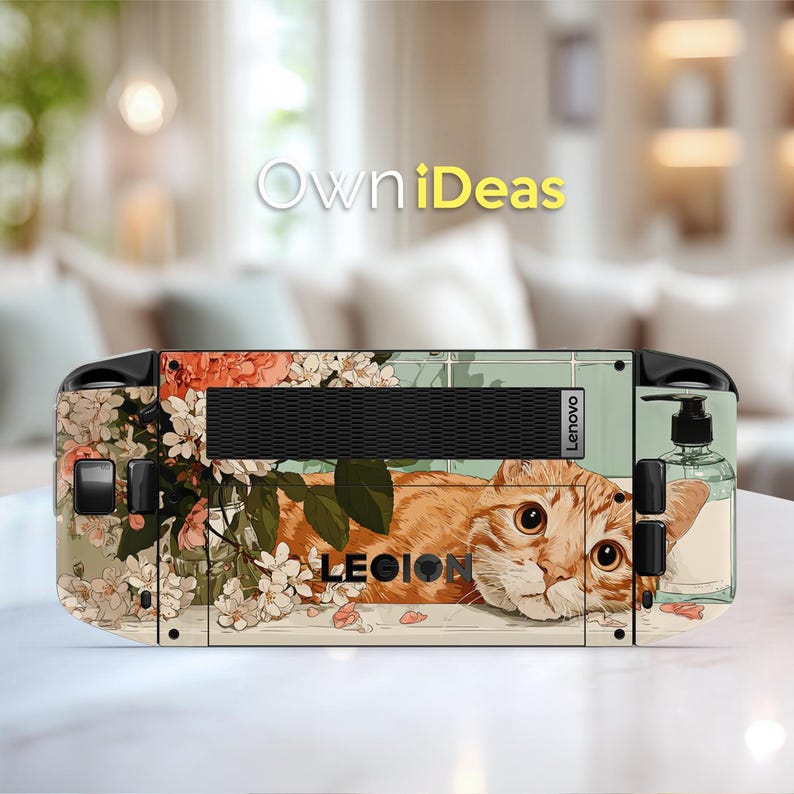 Lenovo Legion Go S Decal With Clear Case Cute Feline Blossoms Design ...