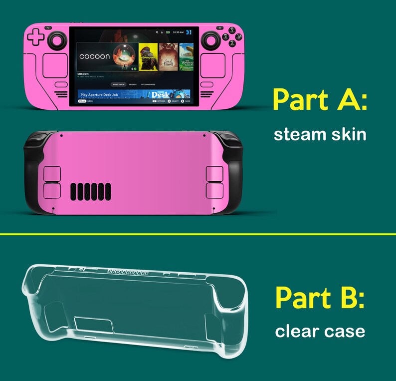 Custom Steam Deck Oled Skin With Clear Case Magic and Curse Design ...