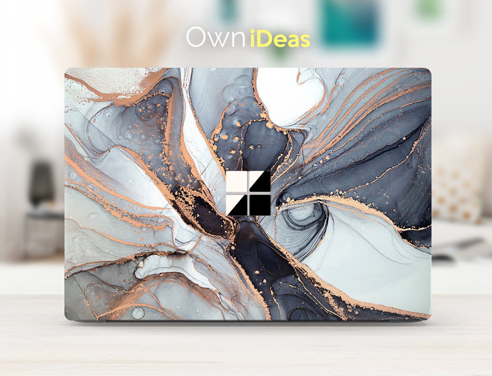 Surface Book Skin Black Marble Texture Customizable - Etsy