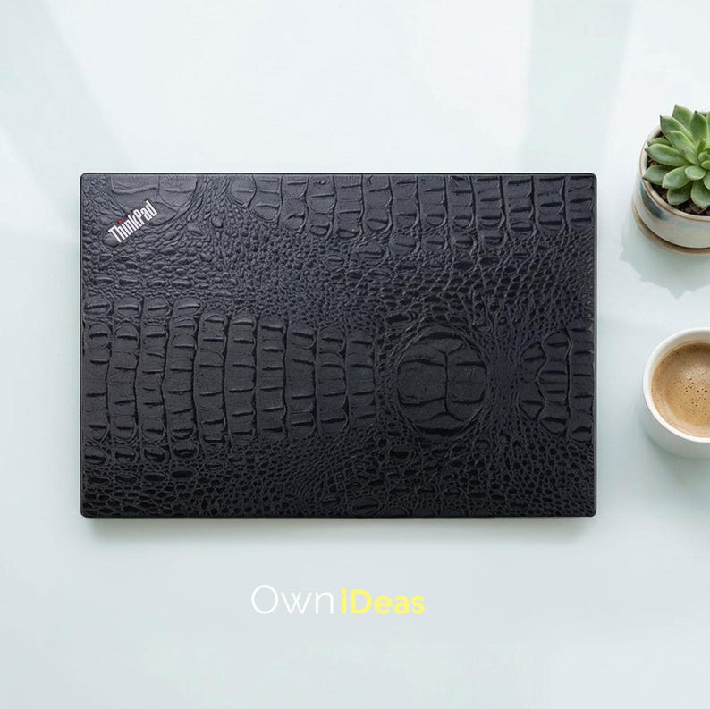 Lenovo Laptop Skin Crocodile Black Texture Thinkpad Yoga Ideapad Custom ...