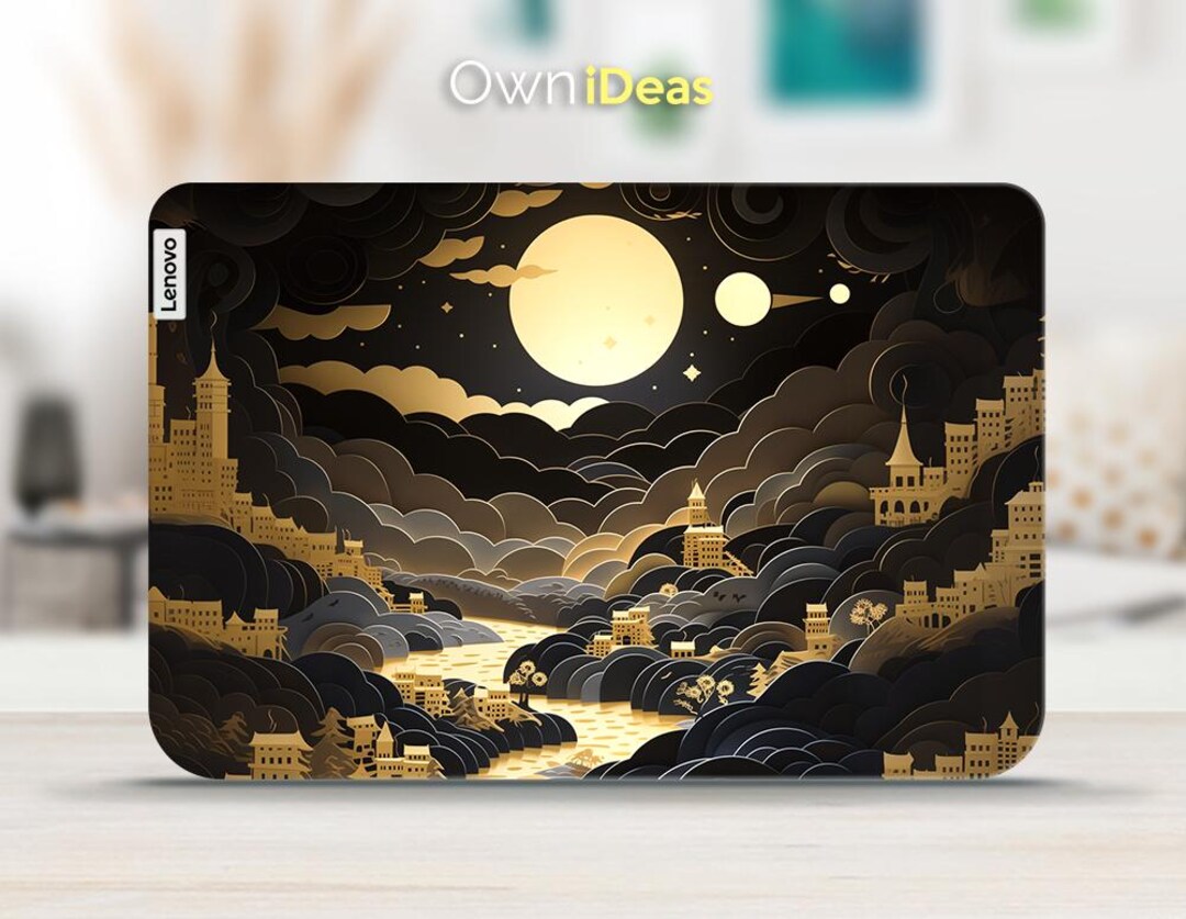 Lenovo Laptop Decal Round Moon Design Personalized Customizable Gift ...