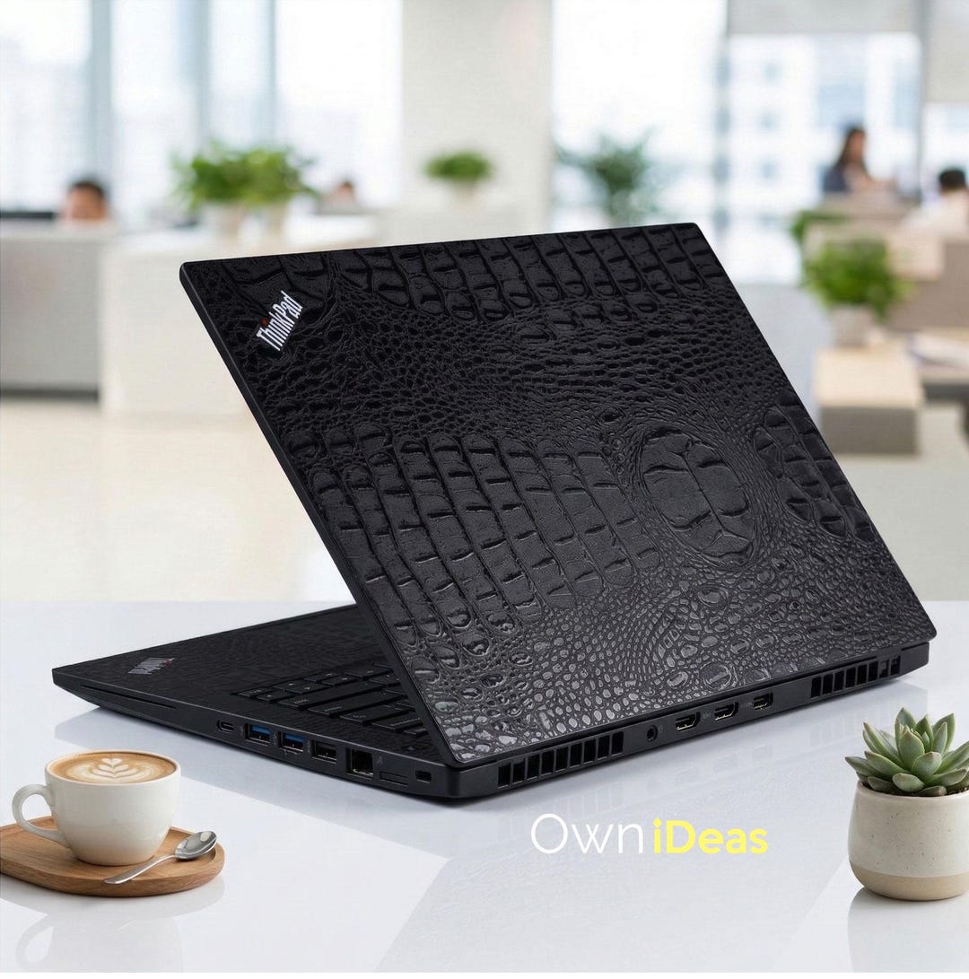 Lenovo Laptop Skin Crocodile Black Texture Thinkpad Yoga Ideapad Custom ...