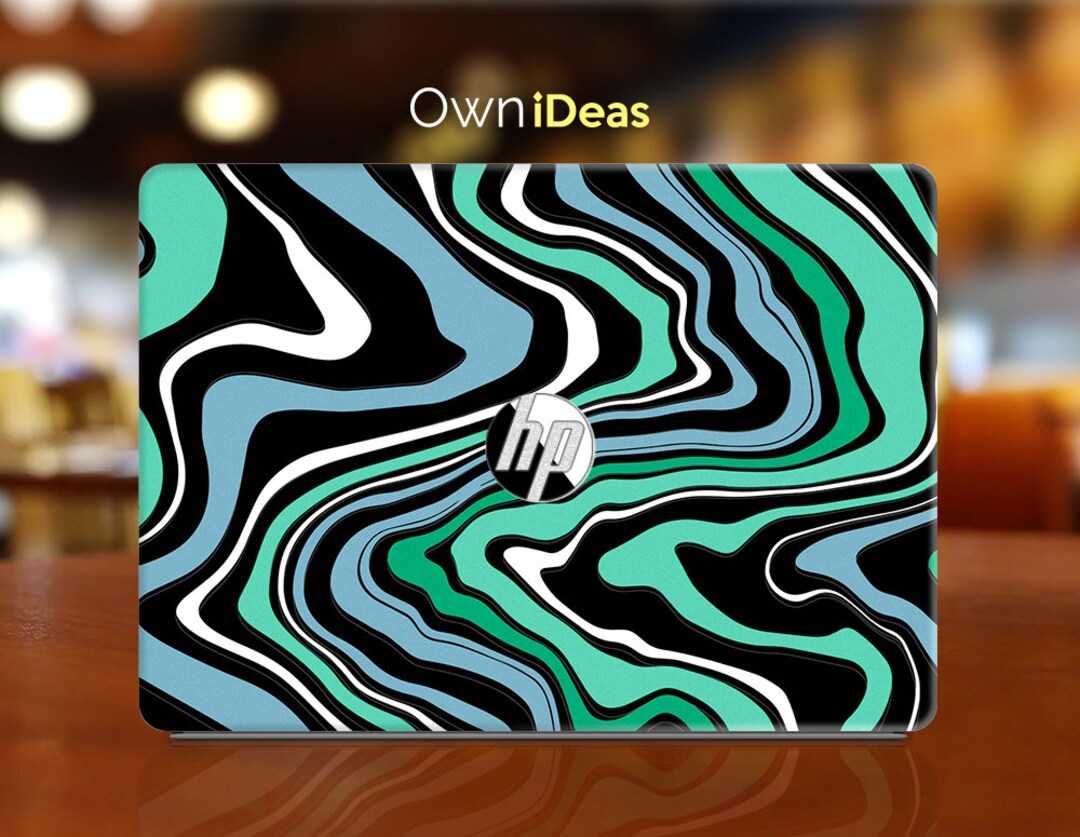 Custom Laptop Skins Vinyl Green Curve Personalized Gift, Fits Hp ...