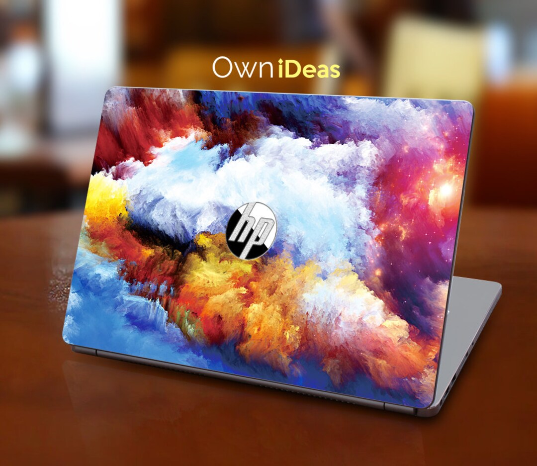 Hp Laptop Skin, Colorful Abstract Smoke Painting Retina Decal ...