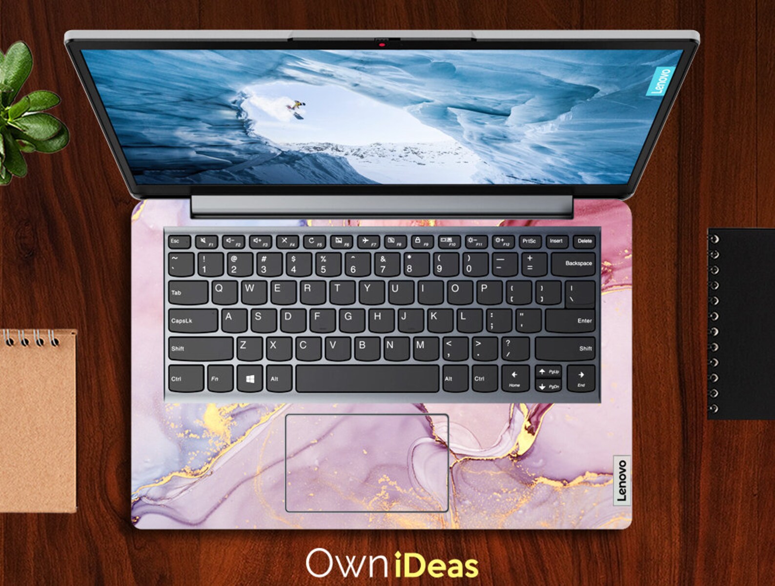 Lenovo Laptop Skin Cute Sticker Diy Kits Pink Marble Design ...