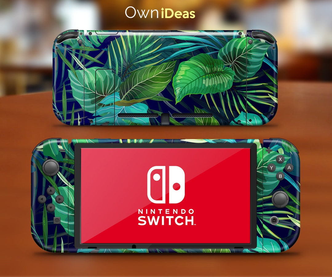 Nintendo Switch Decal, Green Leaves Design Personalized Gifts, Nintendo ...