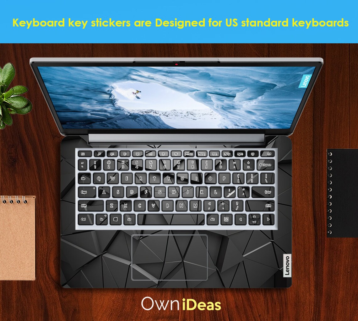 Lenovo Yoga Laptop Thinkpad Sticker Black Geometry Design Personalized ...
