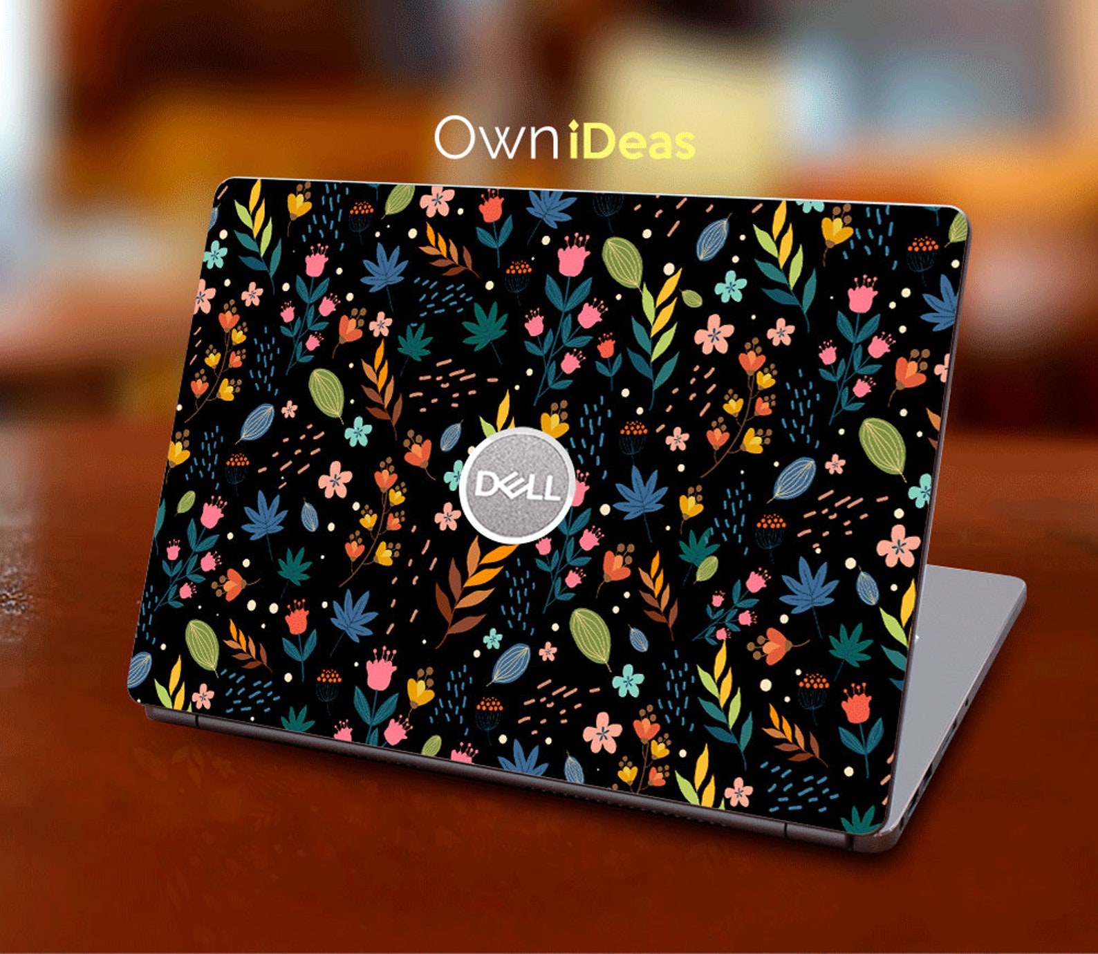 Dell Skin Vinyl Wrap Skin Flower Painting Personalized Customizable ...