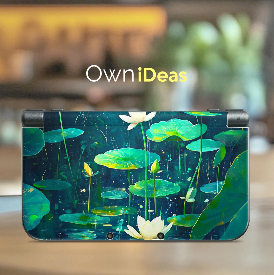 Nintendo New 2ds XL Sticker With Transparent Protective Case Lotus Pond ...