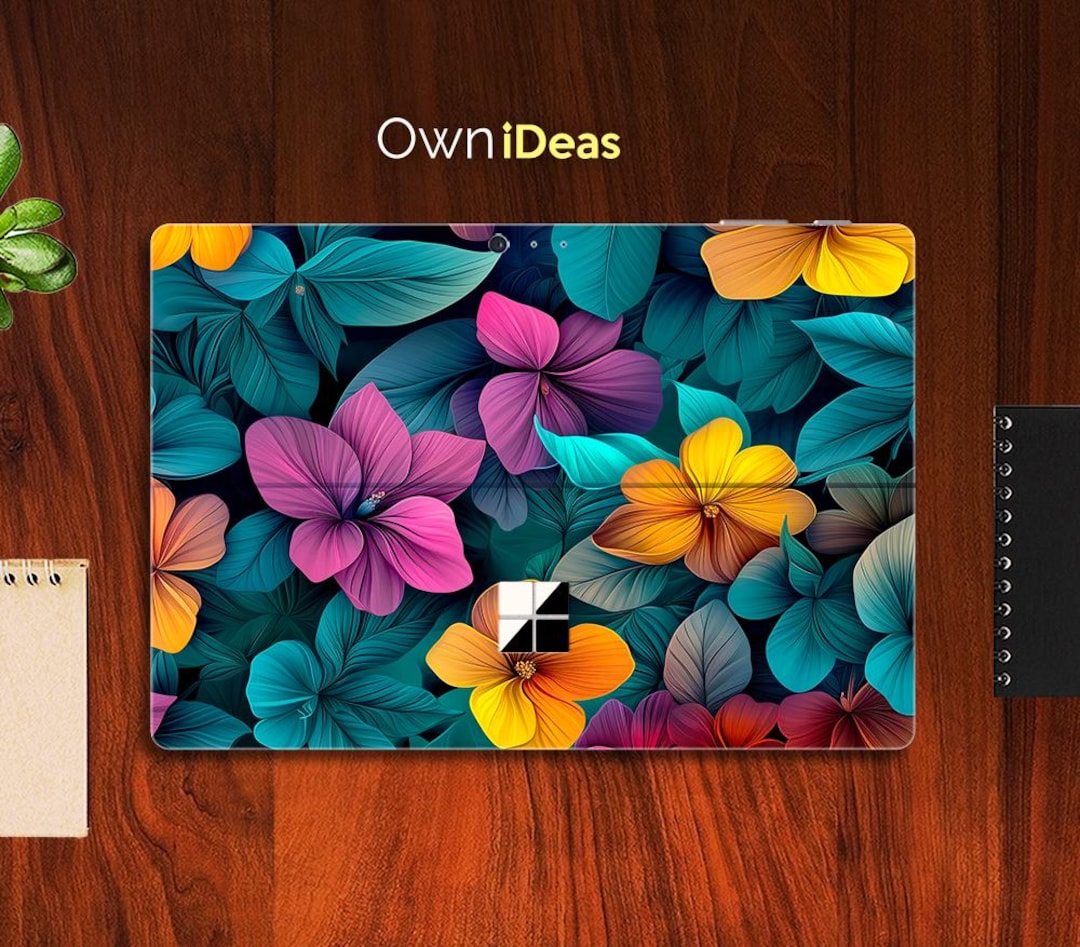 Surface Pro Skin Colorful Flower and Leaf Pattern Customized ...