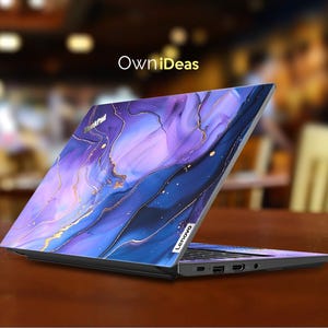 Lenovo Laptop Decal Purple Marble Design Customizable Unique Gift for ...