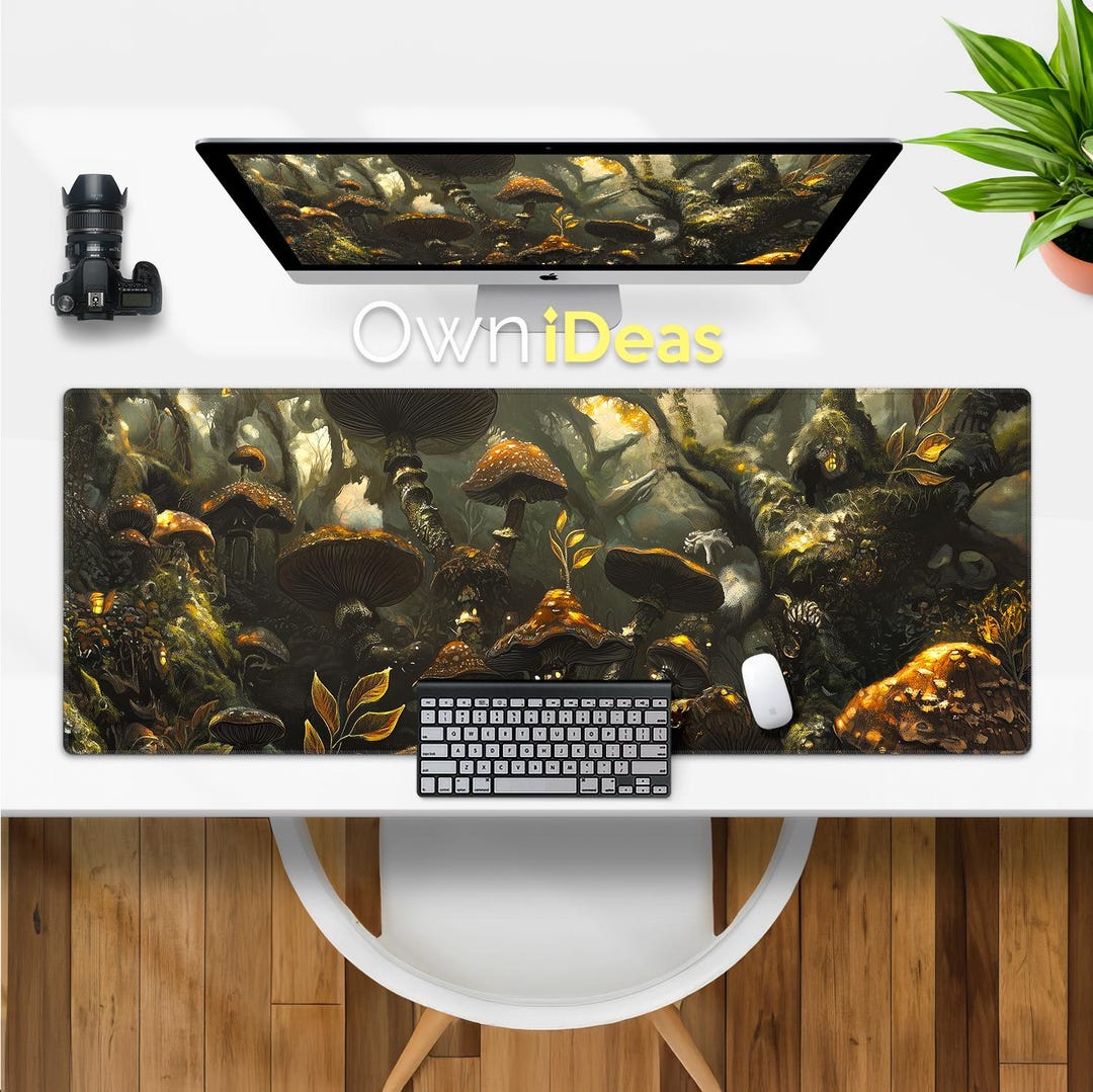 Custom Design Desk Mat Personalized Doomsday Mushroom Pattern Birthday ...