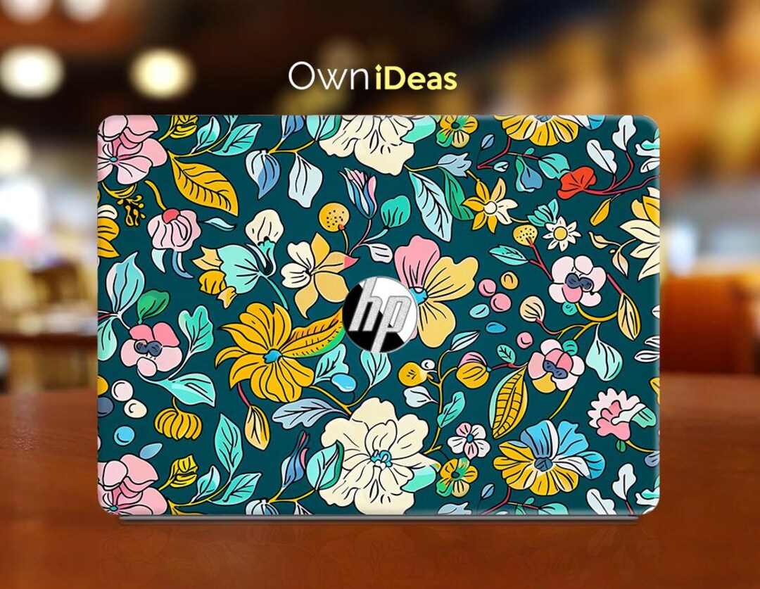 Hp Computer Sticker Colorful Flower Pattern Personalized Gift for Hp ...