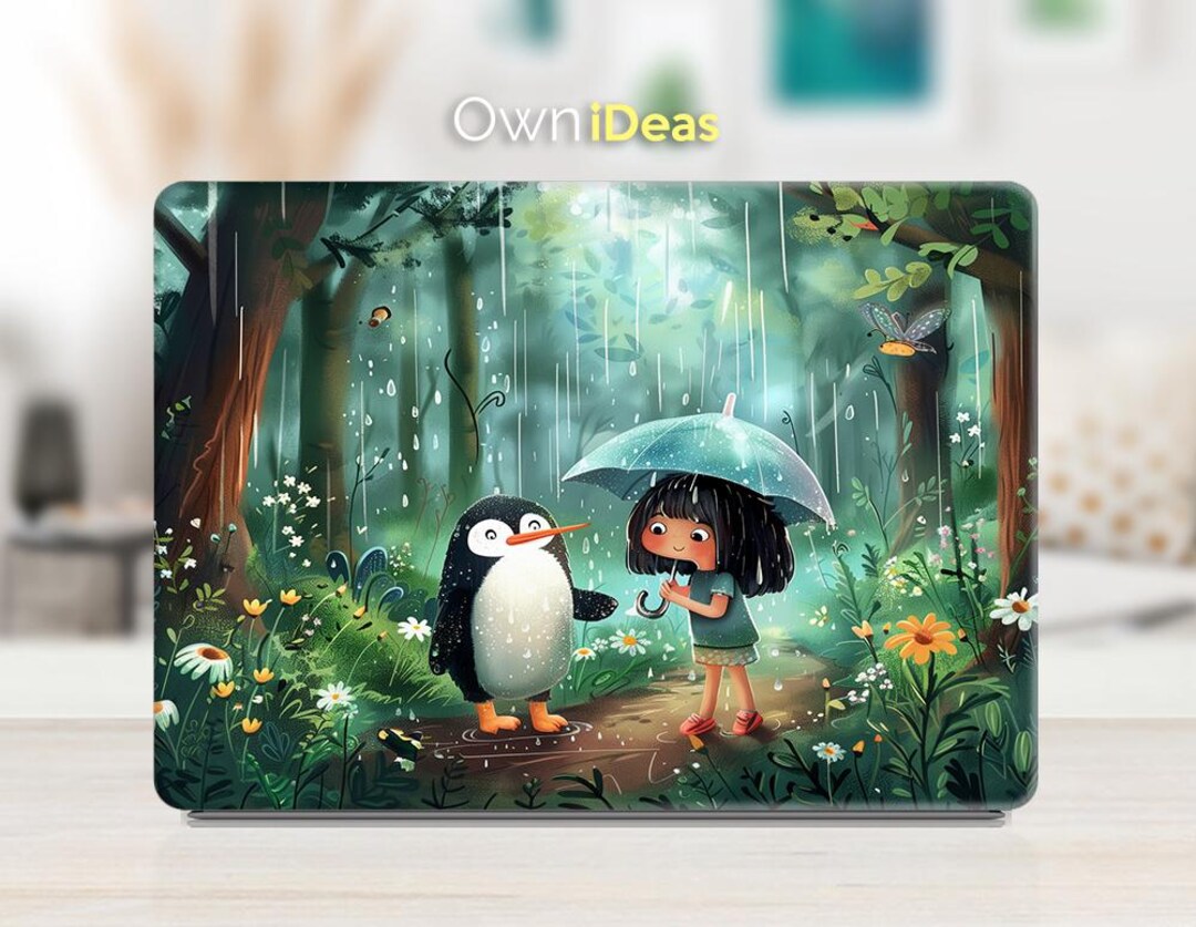 Dell Laptop Skins Girl and Penguin Design Personalized Gift for XPS ...