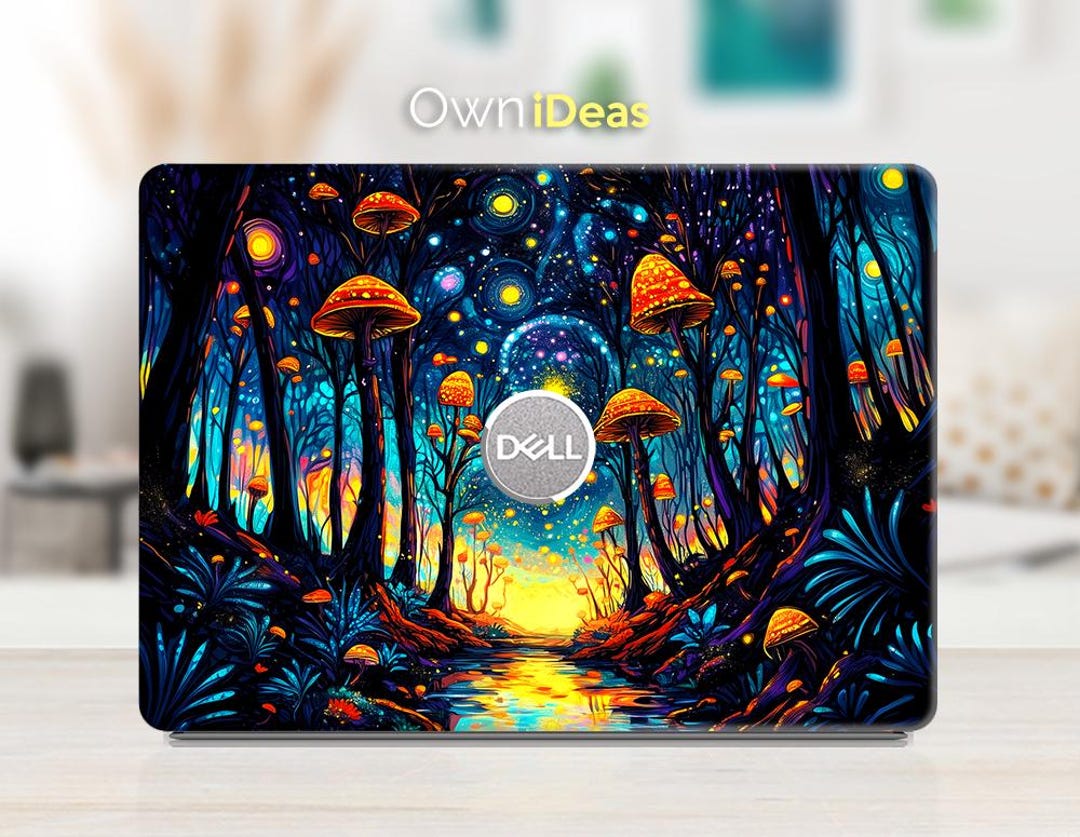 Dell Laptop Sticker Selection Rainforest Mushroom Pattern Custom Decal ...