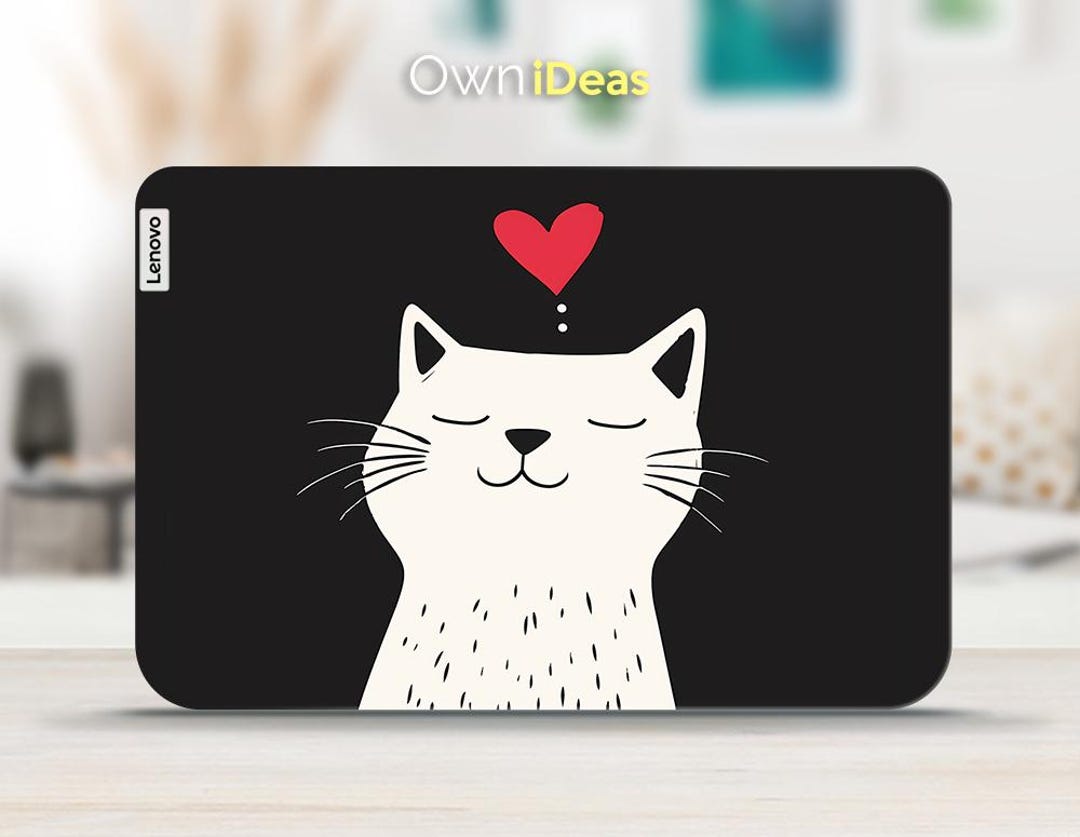 Lenovo Laptop White Cat Pattern Personalized Gift for Yoga Thinkpad ...