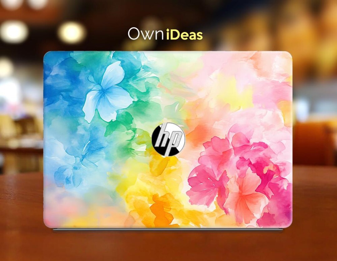 Hp Laptop Skin Colorful Splash Pattern Personalized Gift Vinyl Sticker ...