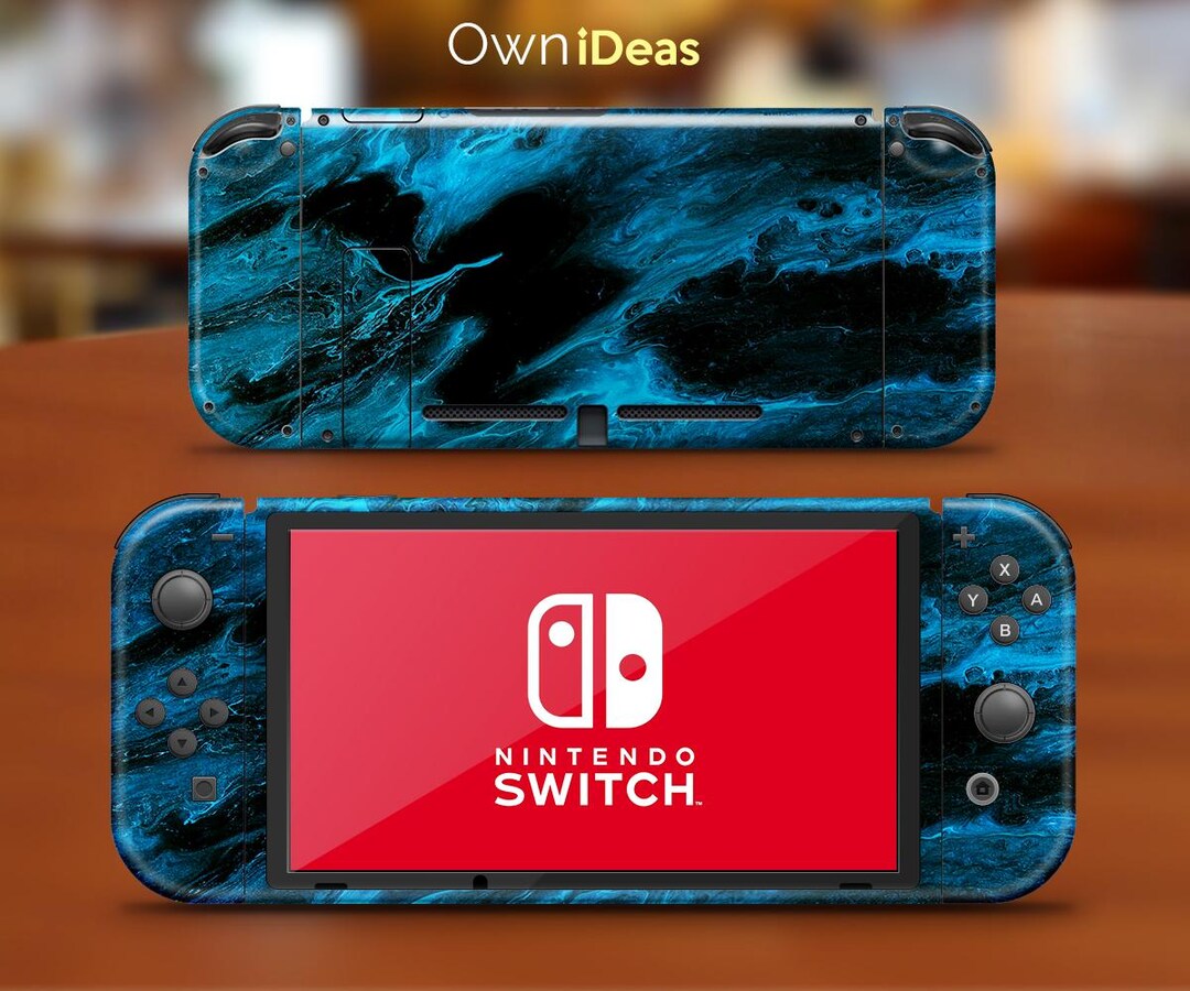 Nintendo Switch Skin Blue Ink Splash Design Personalized Gift Vinyl ...