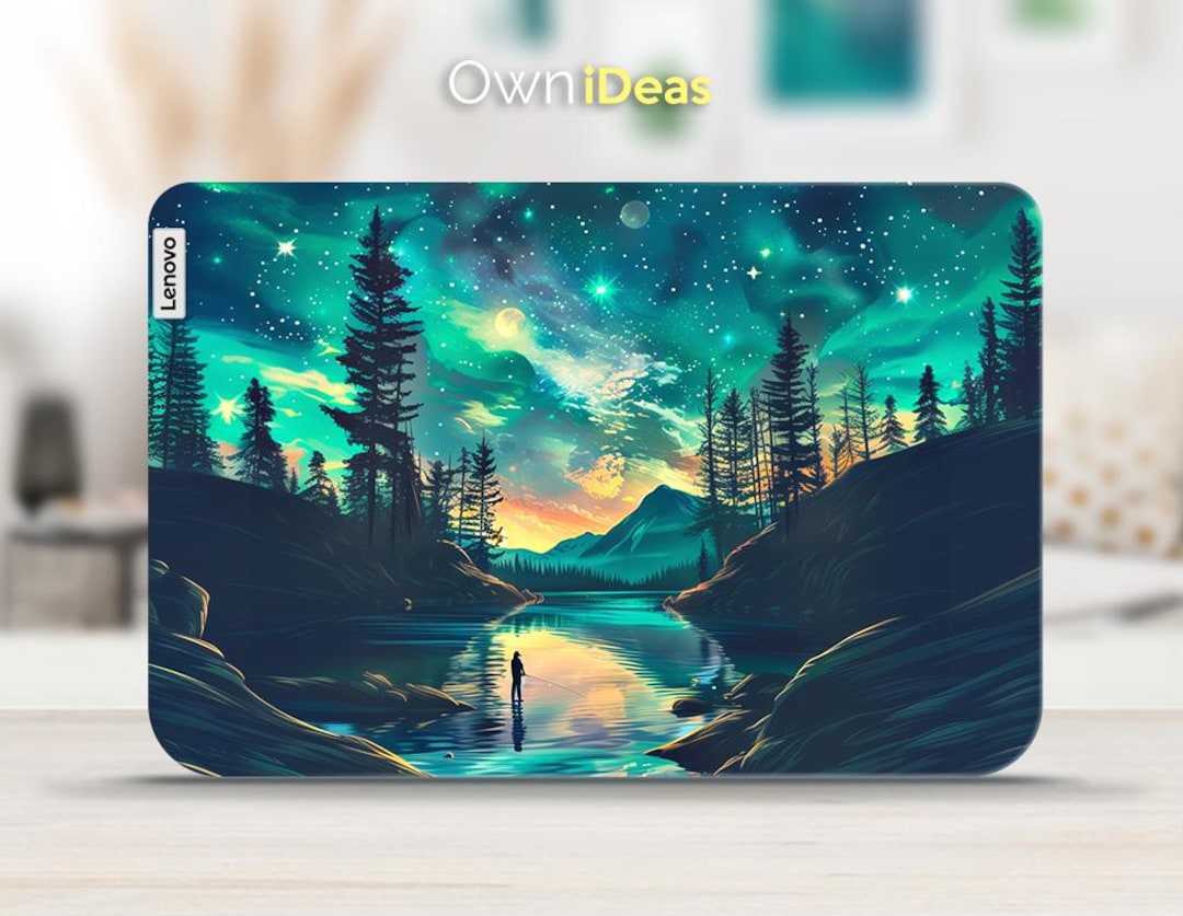 Lenovo Laptop Protective Sticker Night River Pattern Vinyl Sticker for ...