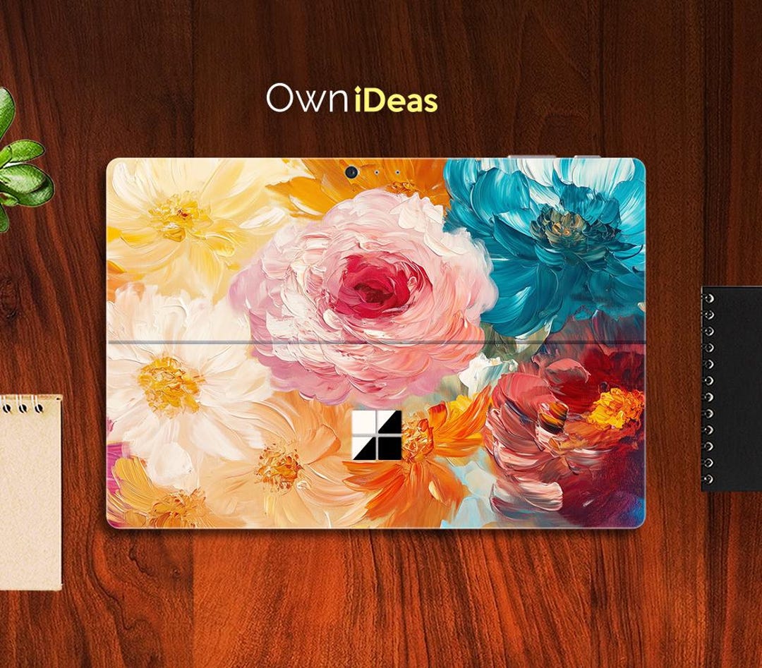 Surface Pro Go Decal Bright Oil Painting Flower Design Personalized ...