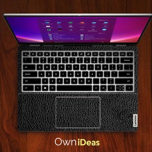 Lenovo Laptop Sticker Leather Black Color Personalized Customizable ...