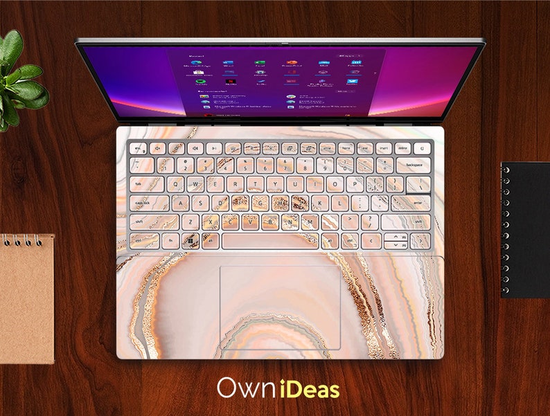 Hp Omen Skin 2-in-1 Laptop Pink Marble Texture Cute Decal Personalized ...