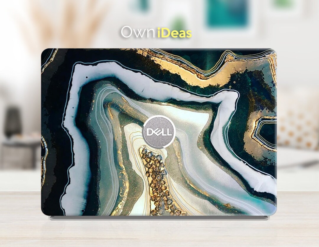 Dell Inspiron Skin, Black Marble Style Personalized Customizable Gift ...
