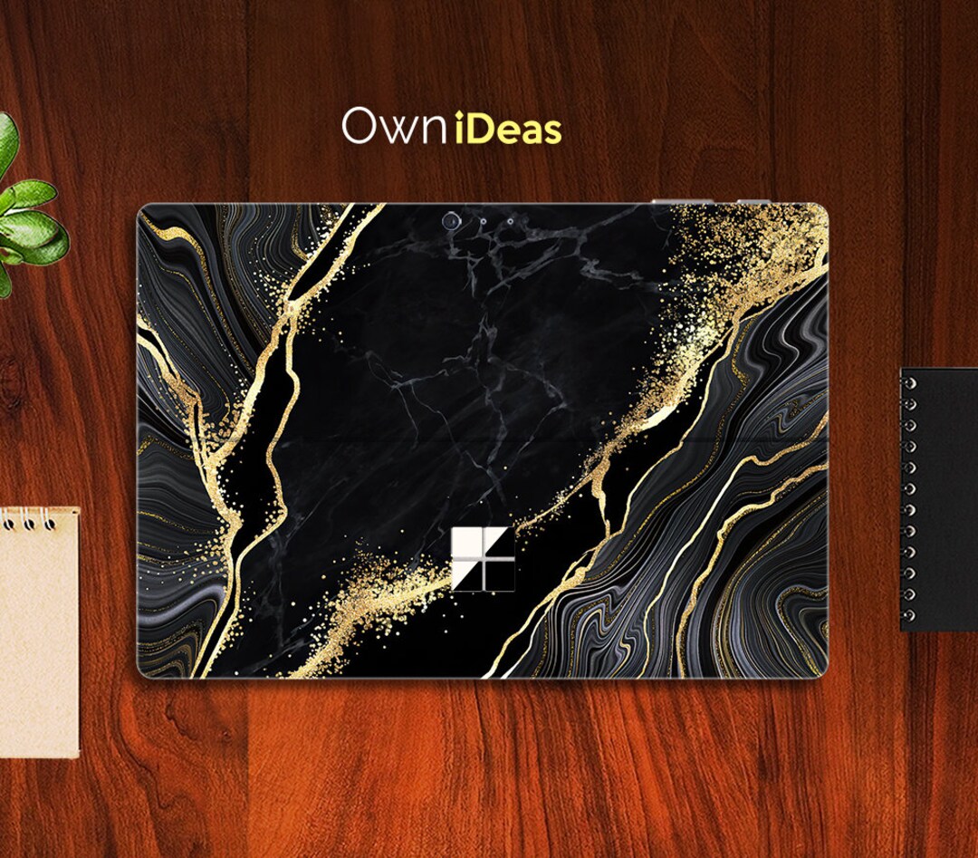 Surface Pro Go Tablet Sticker Black Marble Design Personalized Gift for ...