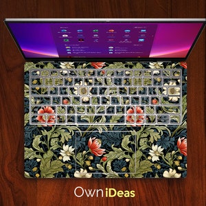 Hp Notebook Skin Green Aesthetic Floral Design Personalized Gift Custom ...