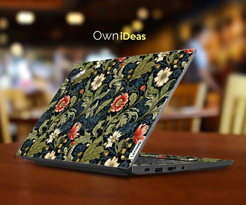Lenovo Yoga Skin Convertible Laptop Green Aesthetic Flowers ...