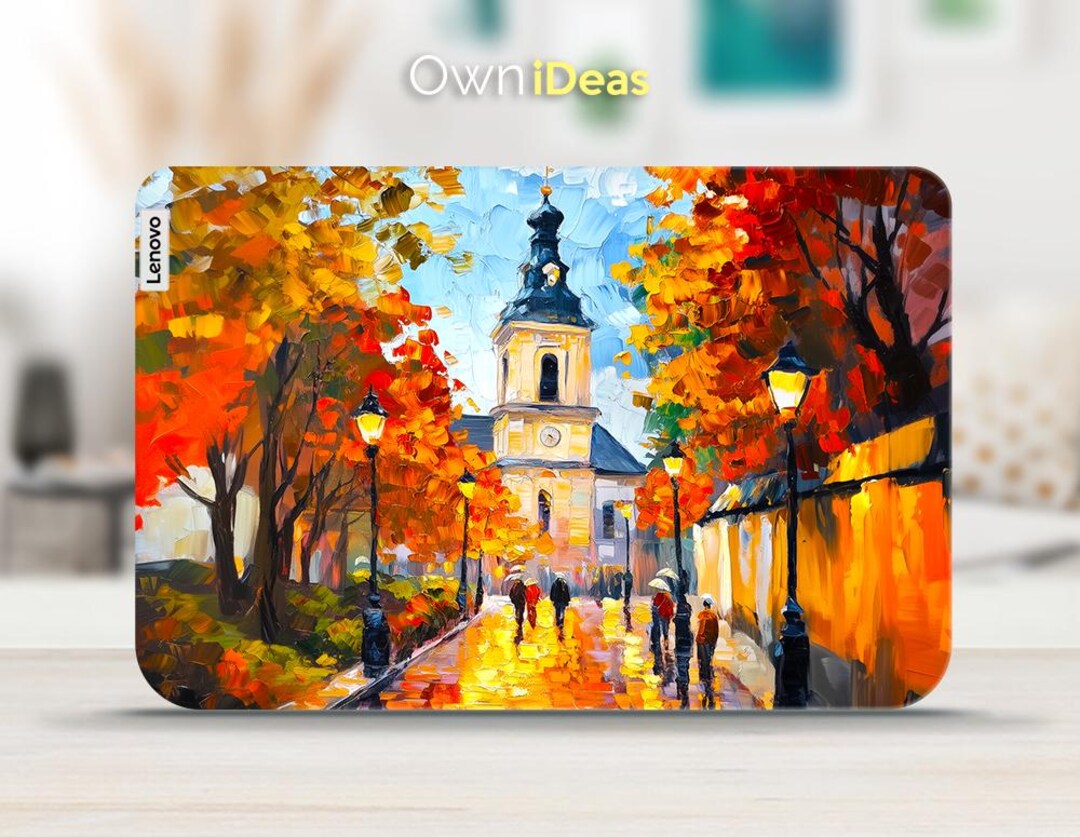 Lenovo Laptop Decal Orange Oil Painting Design Vinyl Sticker ...