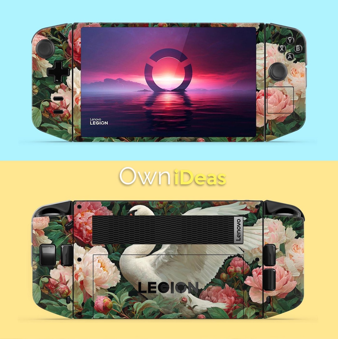 Cute Legion Go S Skins With Clear Case Swan Among Peonies Design Custom ...
