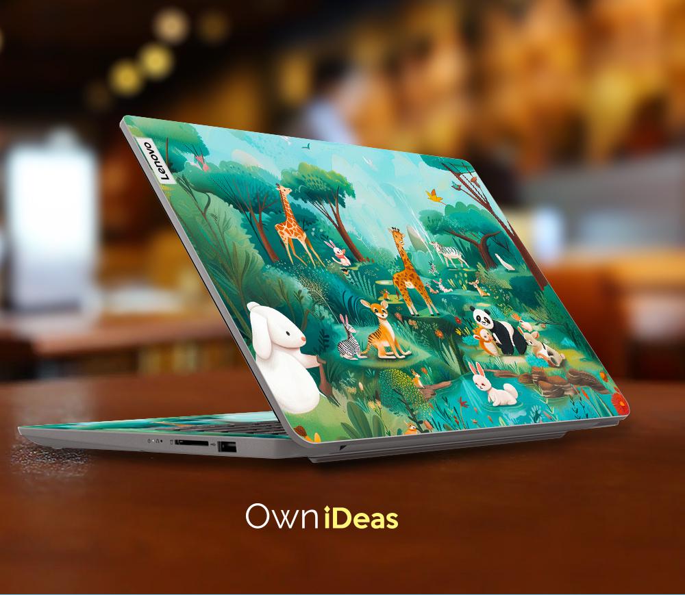 Lenovo Laptop Skin Animal Design Stickers Personalized Gift Vinyl ...