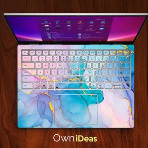 14 Inch Dell Laptop Skin Pink Marble Texture Personalized Customizable ...