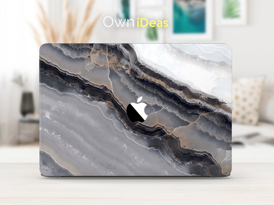 Custom Skin MacBook Gray Marble Texture Design Apple Laptop Decal Mac ...