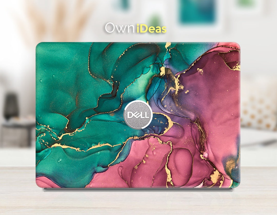 Laptop Stickers Dell Green Retro Marble Texture Personalized Best ...