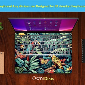 Hp Elitebook Laptop Vinyl Sticker Green Plant Bird Pattern Personalized ...