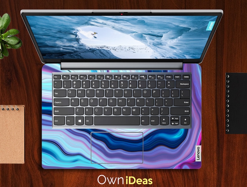 Laptop Skin Lenovo Thinkpad Ideapad Abstract Curve Design Personalized ...