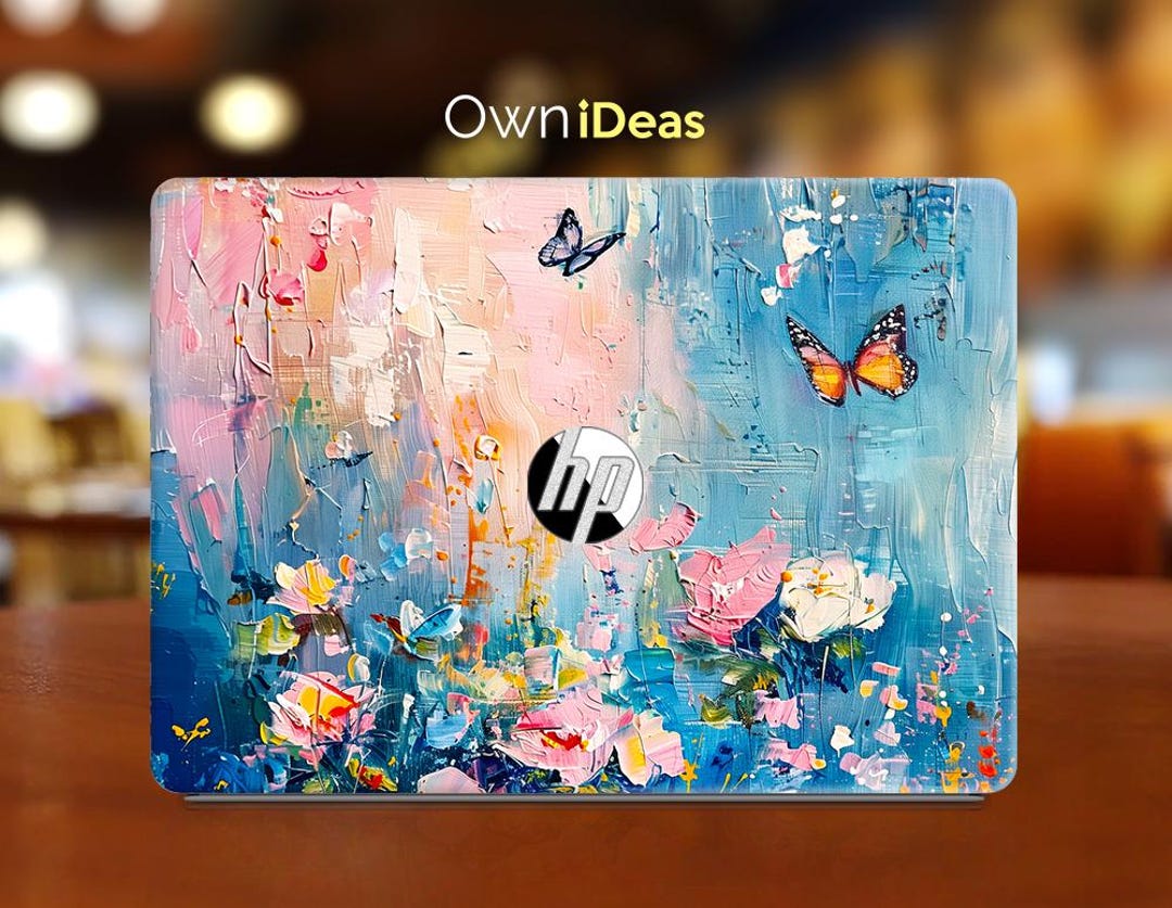HP Laptop Sticker Unique Oil Painting Butterfly Design Personalized ...