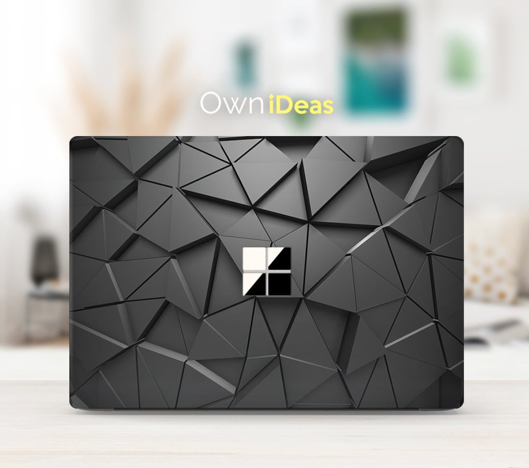Surface Laptop 3 15" Sticker Black Texture Design Customizable ...