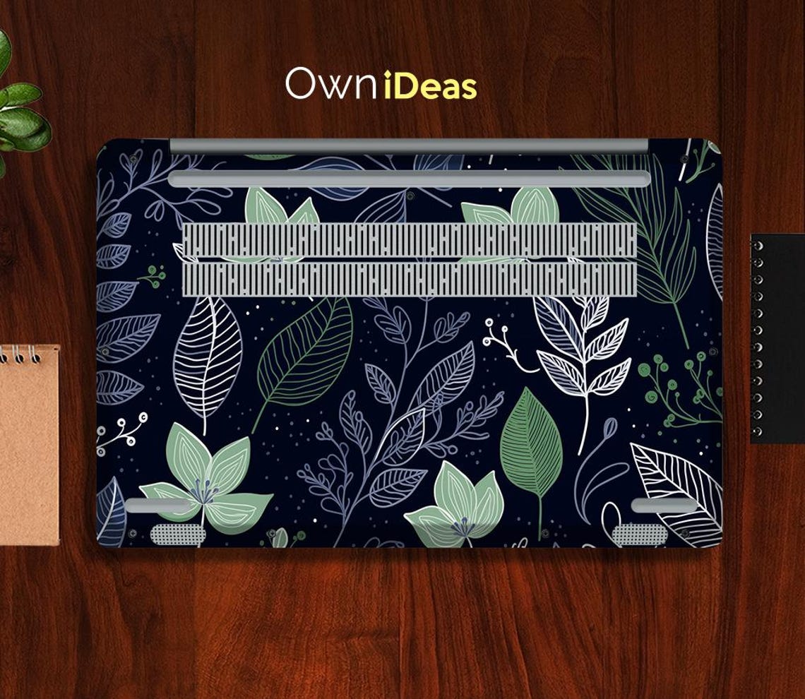 Lenovo Laptop Skin Green Leaf Pattern Design Personalized Gift for Yoga ...
