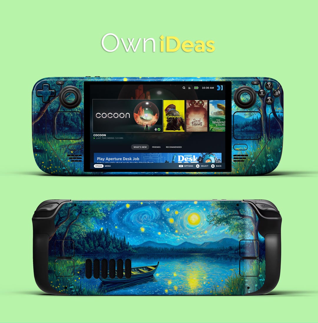 Steam Deck Accessories Skin Decals Stickers Starry Night Lake Boat ...