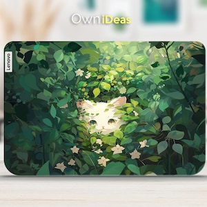 Lenovo Laptop Decal Cute White Cat Aesthetic Design Customizable Unique ...