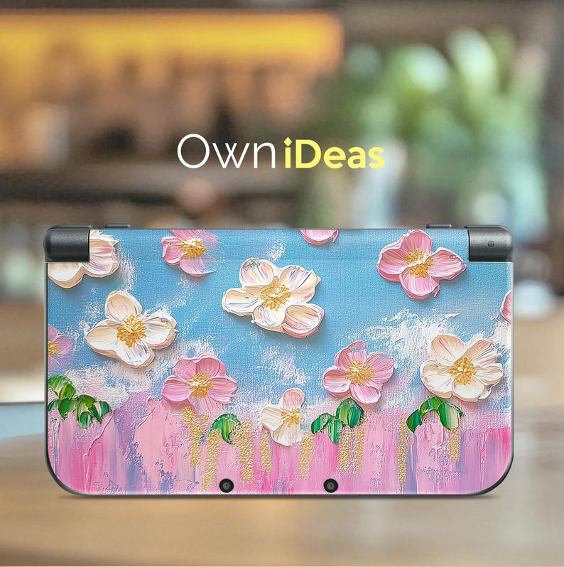 New 3ds Xl Pre-cut Skin With Protective Hard Case Soft Flower Pattern ...