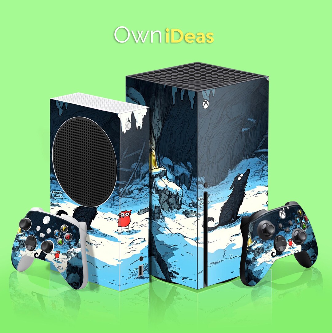 Xbox One Console Skin Ice Cave Dialogue Pattern Customizable Design Anniversary Gift for Series ...