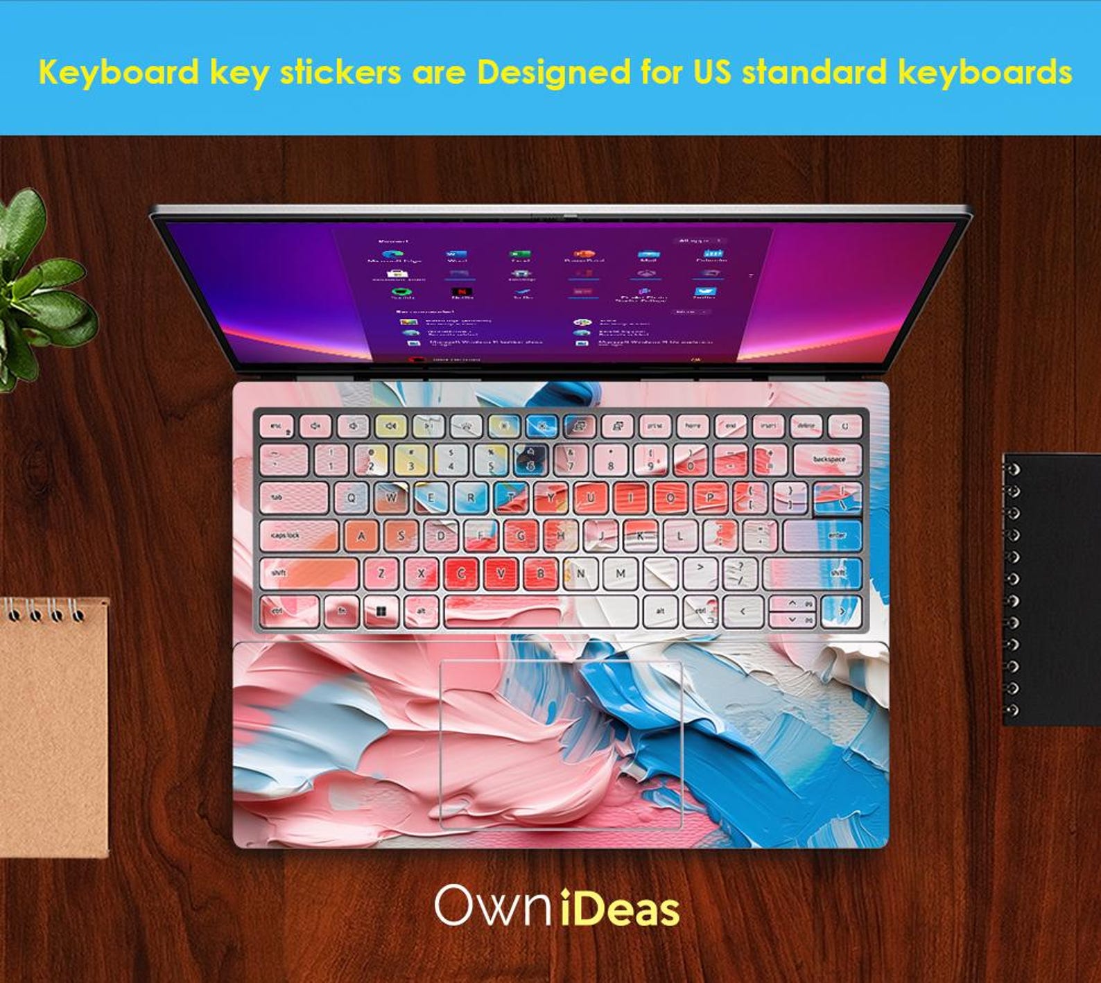HP Laptop Accessories Pink Oil Painting Pattern Valentine's Day Gift ...